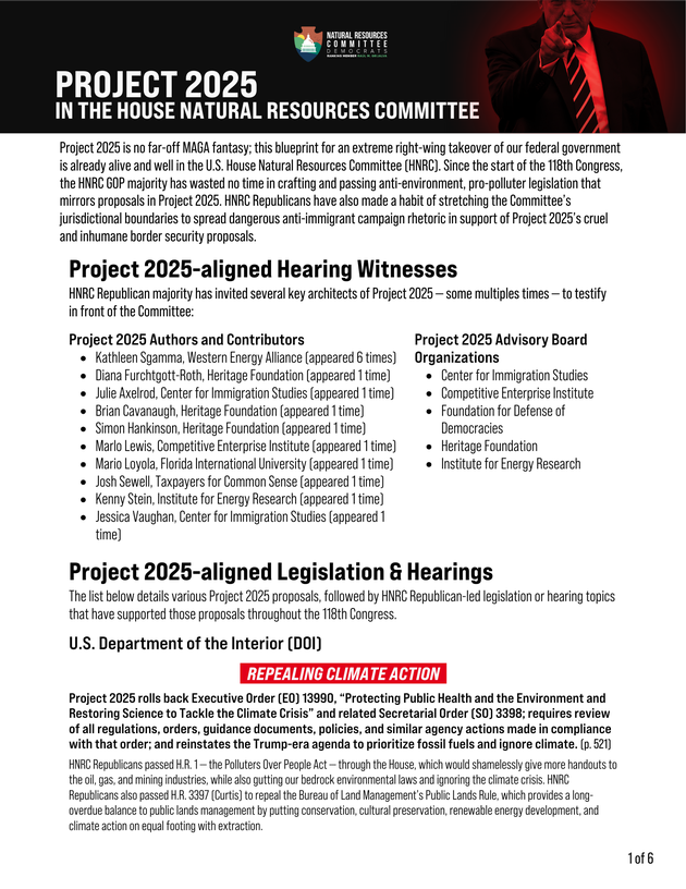 Fact Sheets | Committee Activity | The House Committee on Natural Resources